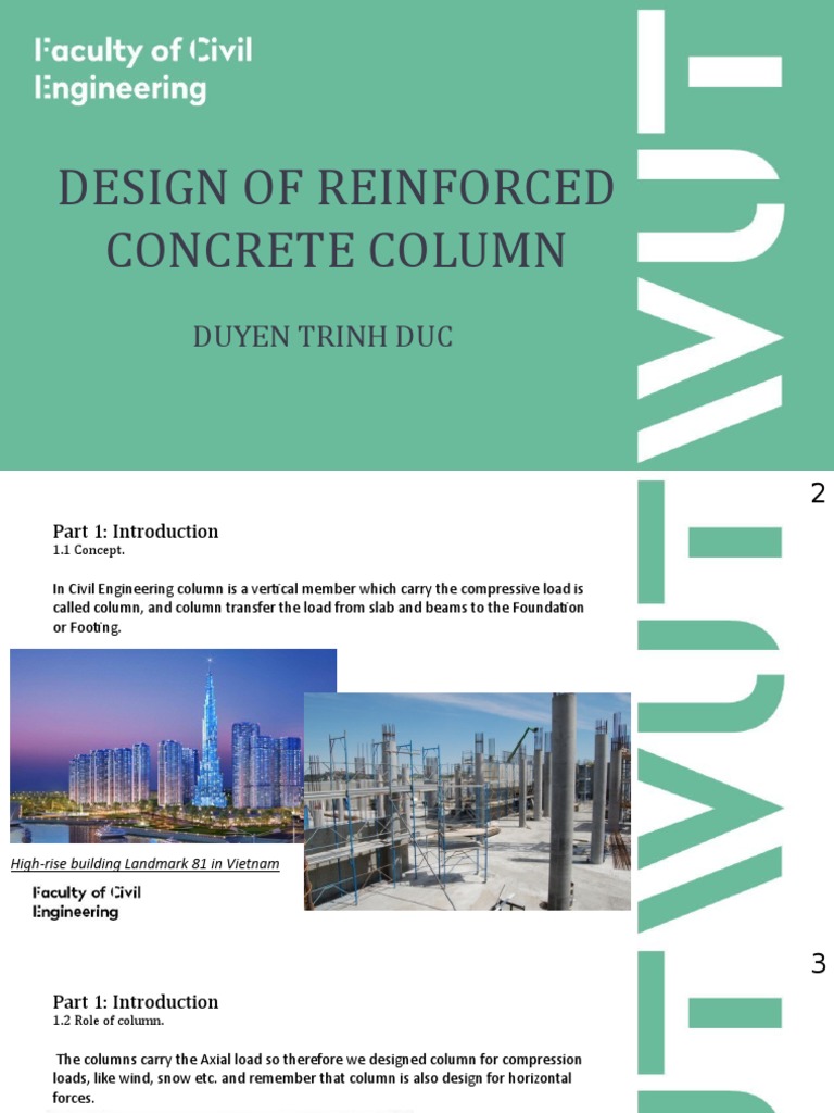 Design of Reinforced Concrete Column: Duyen Trinh Duc | PDF | Column ...