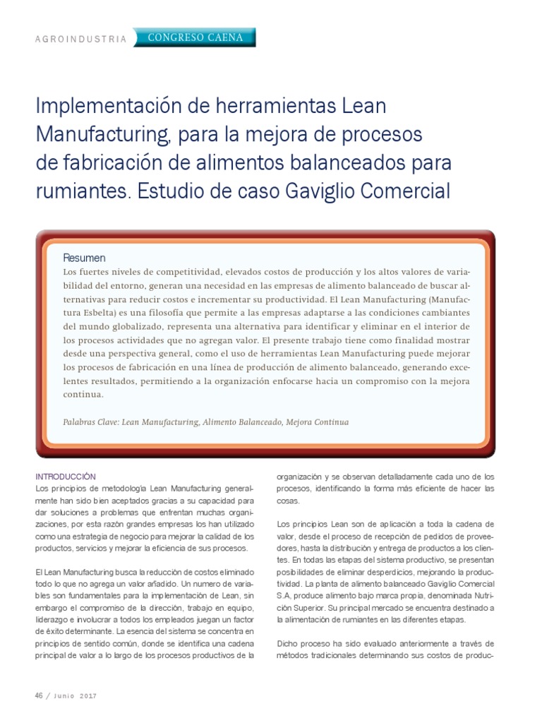 Herrmanientas Lean Manufacturing para La Mejora de Procesos | Descargar ...