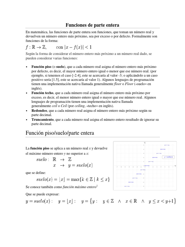 Parte Entera - Por Partes | PDF | Función (Matemáticas) | Matemática ...