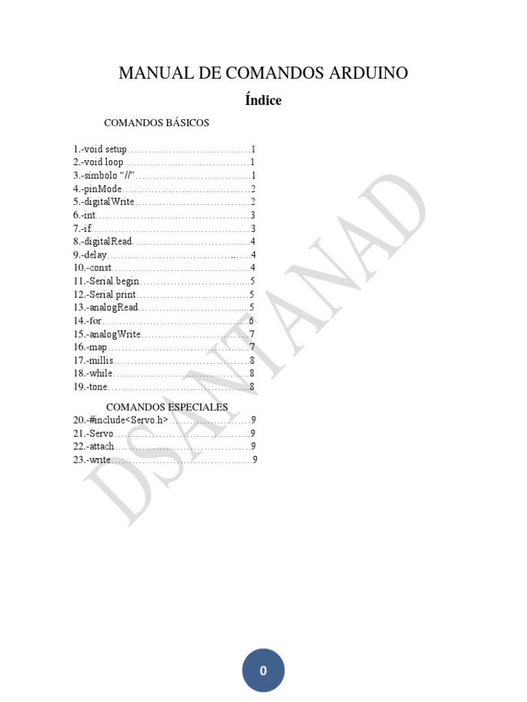 Manual de Comandos Arduino | Descargar gratis PDF | Poco | Ingenieria ...