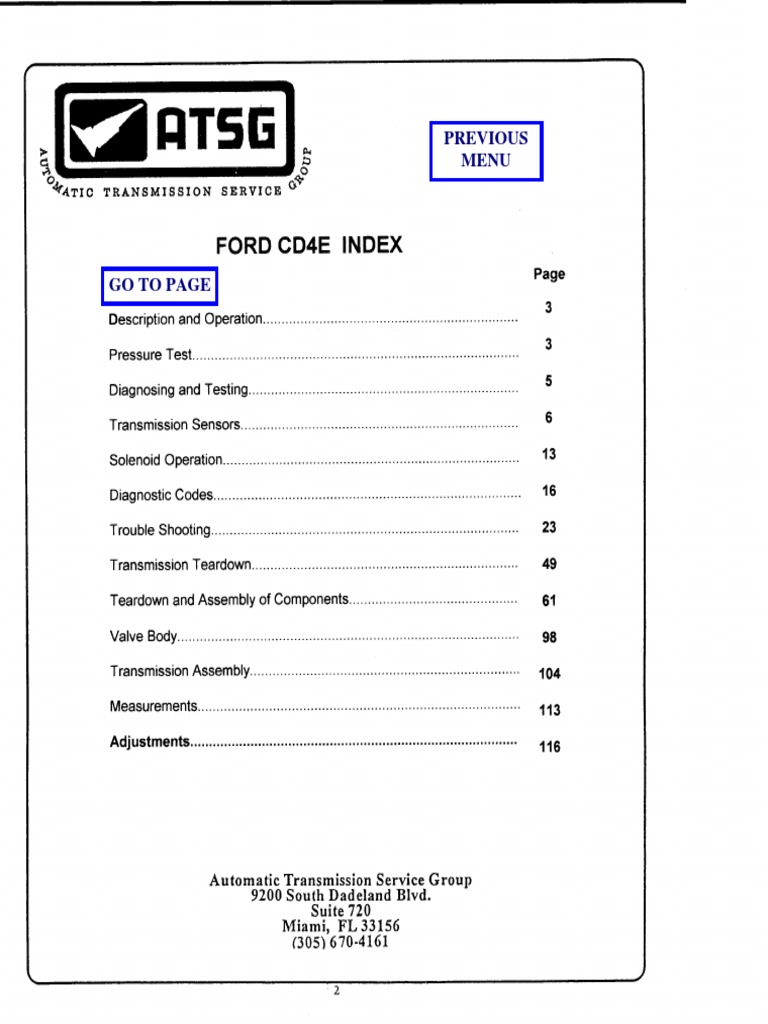 TRANSMISION CD4E Ford Escape PDF | PDF