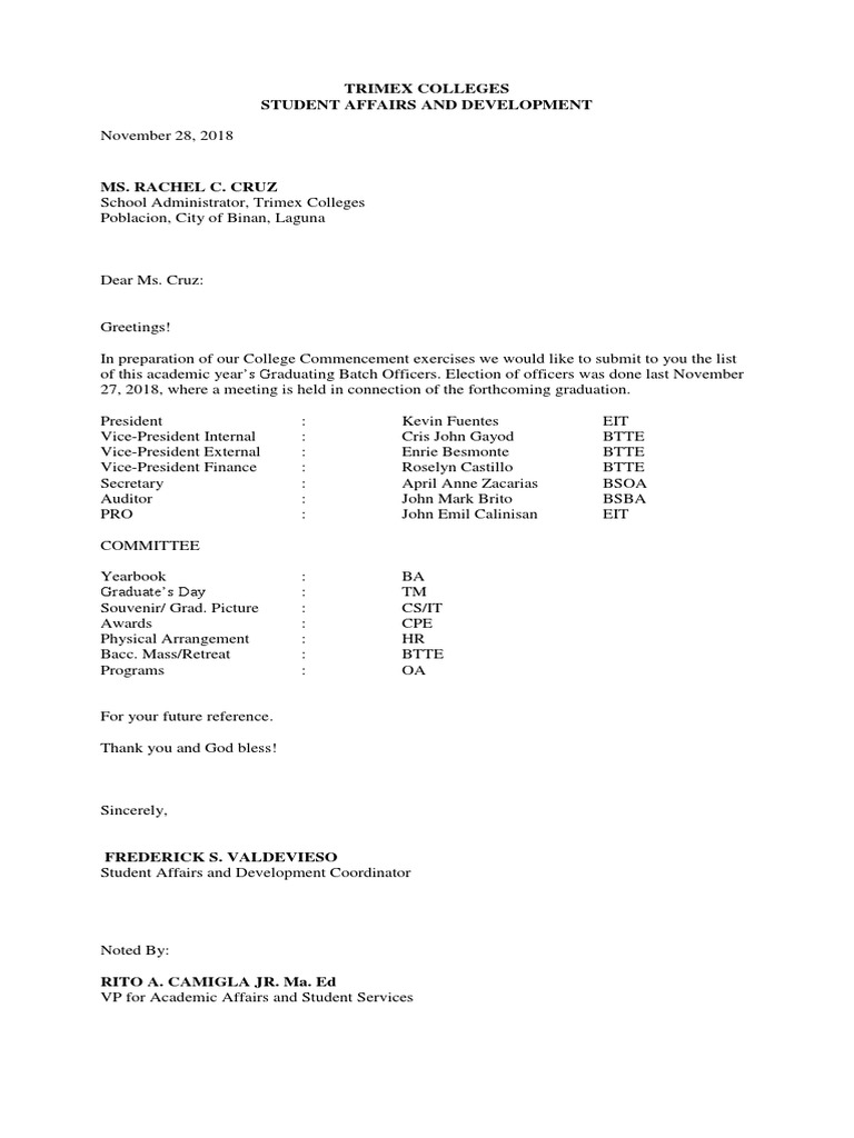 Trimex Colleges Graduation Officers 2018 | PDF | Sports & Recreation ...