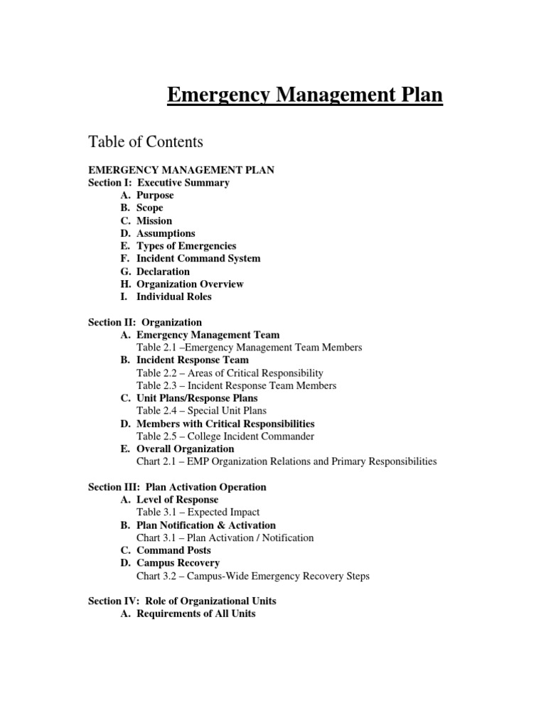 Emergency Management Plan | PDF | Incident Command System | Emergency ...