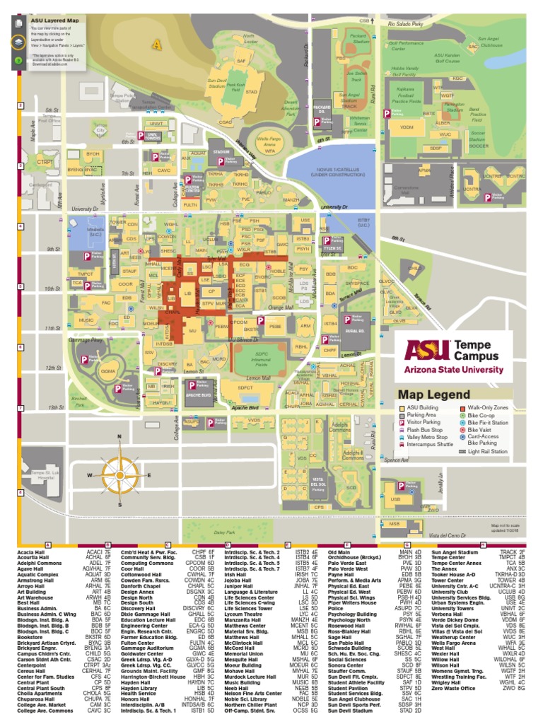 Asu Map Tempe Current | PDF | Arizona State University | Sports