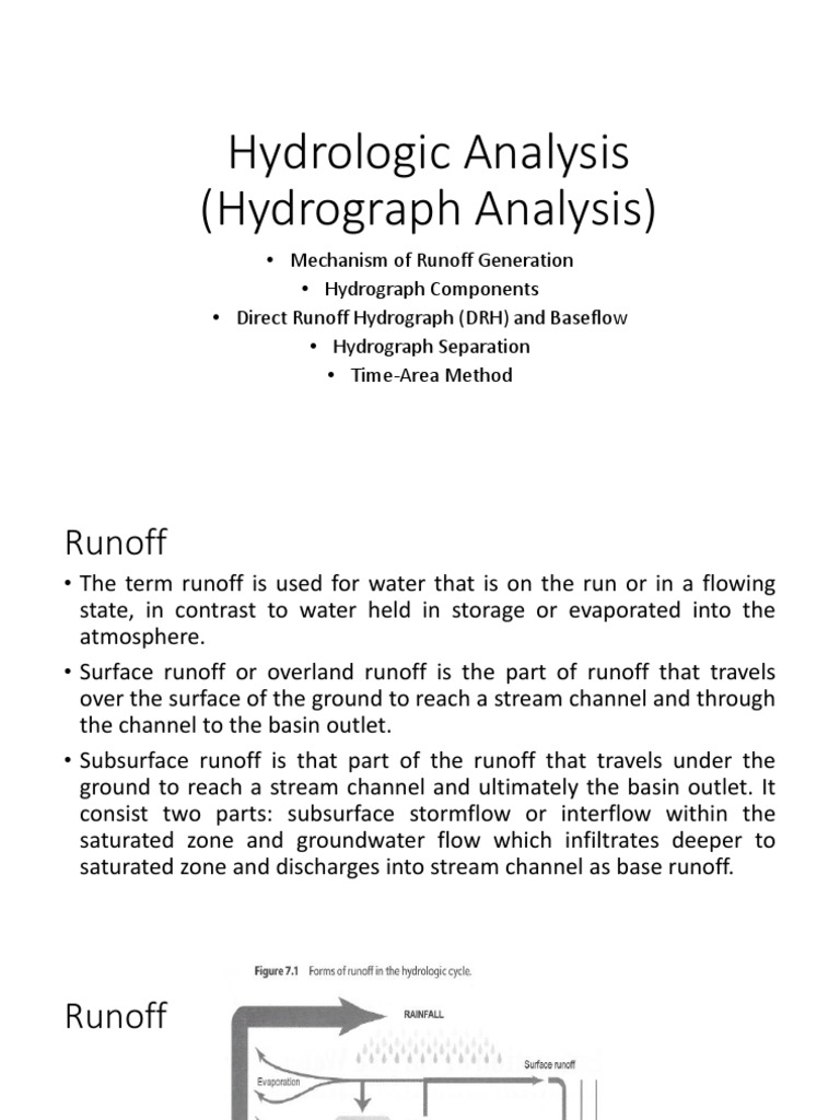 Hydrologic Analysis (Hydrograph Analysis) Week 8 | PDF | Surface Runoff ...