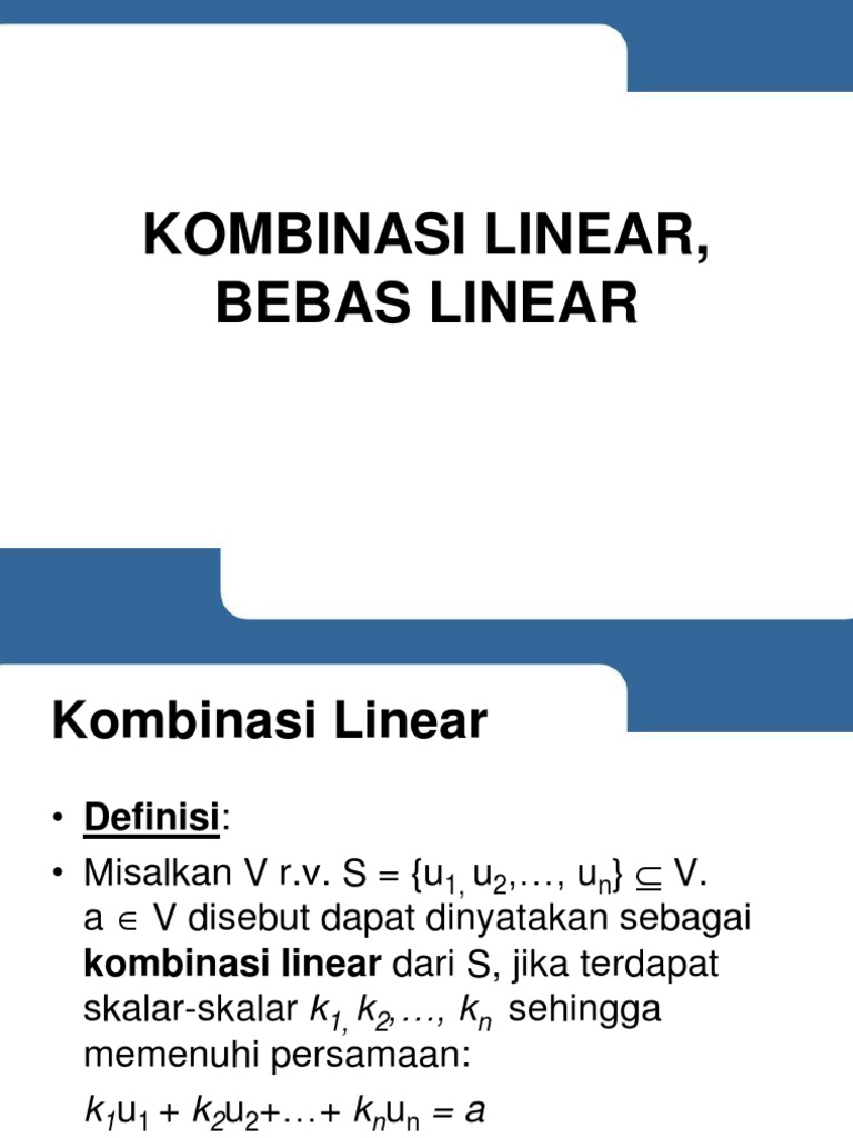 Kombinasi Dan Bebas Linear | PDF
