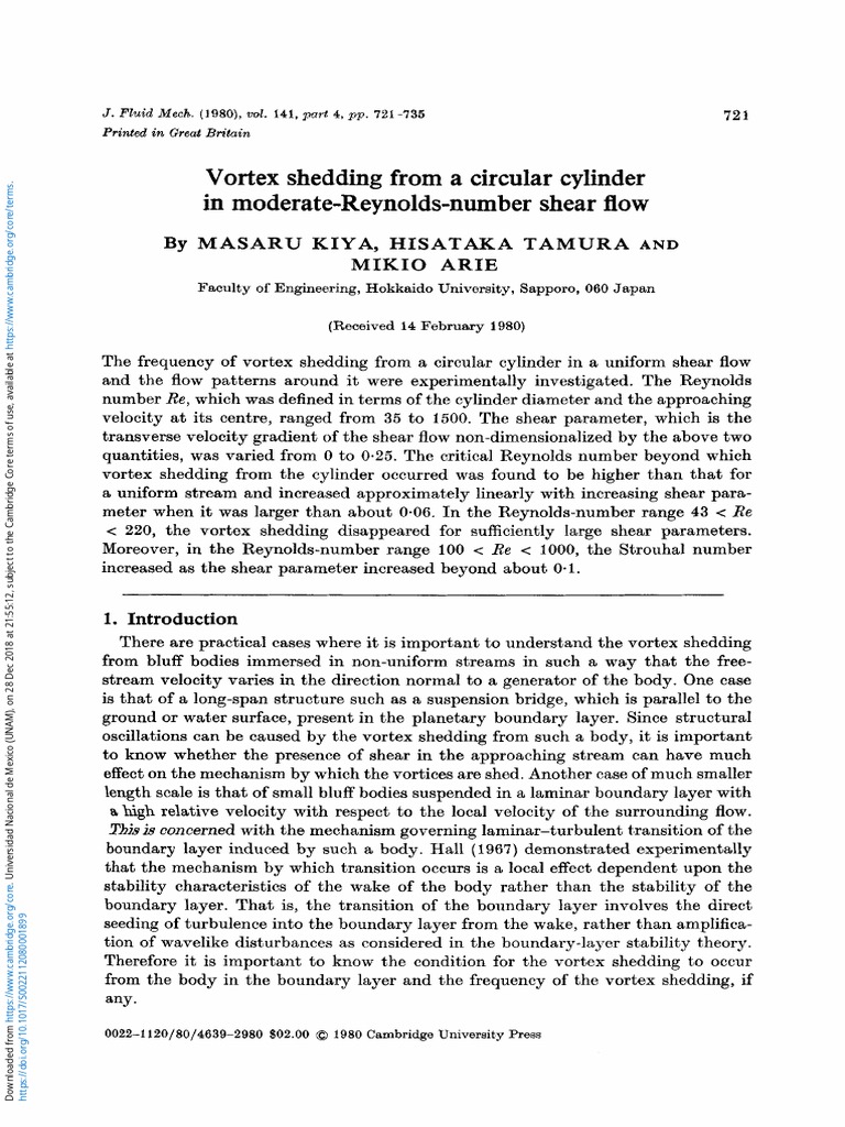 Vortex Shedding From A Circular Cylinder in Moderatereynoldsnumber ...