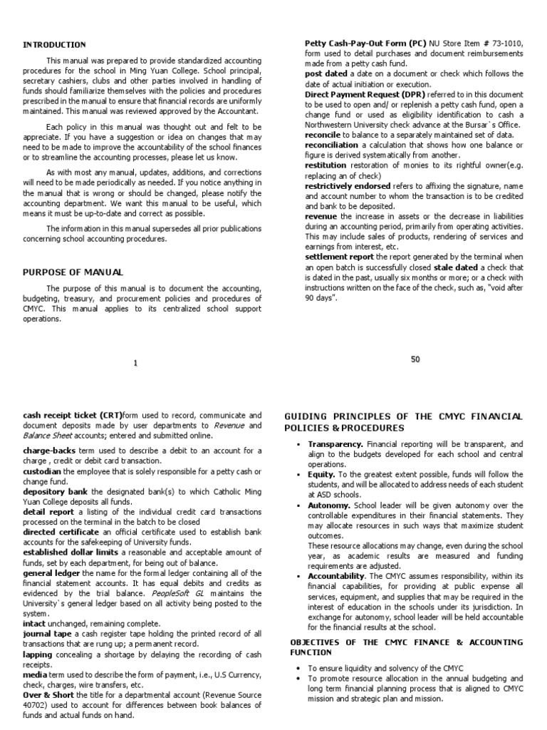 Accounting Manual | PDF | Debits And Credits | Audit