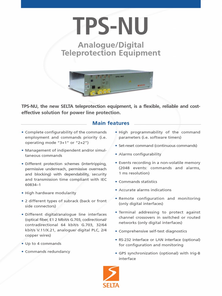 TPS-NU - Analogue Digital Protection Equipment PDF | PDF | Multiplexing ...