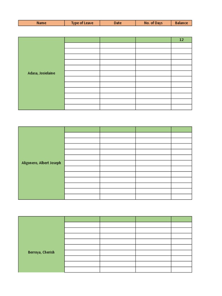 Leave Records Summary 2023 | PDF