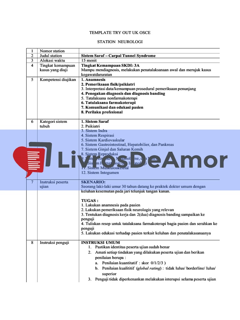 Template Osce Station Cts | PDF