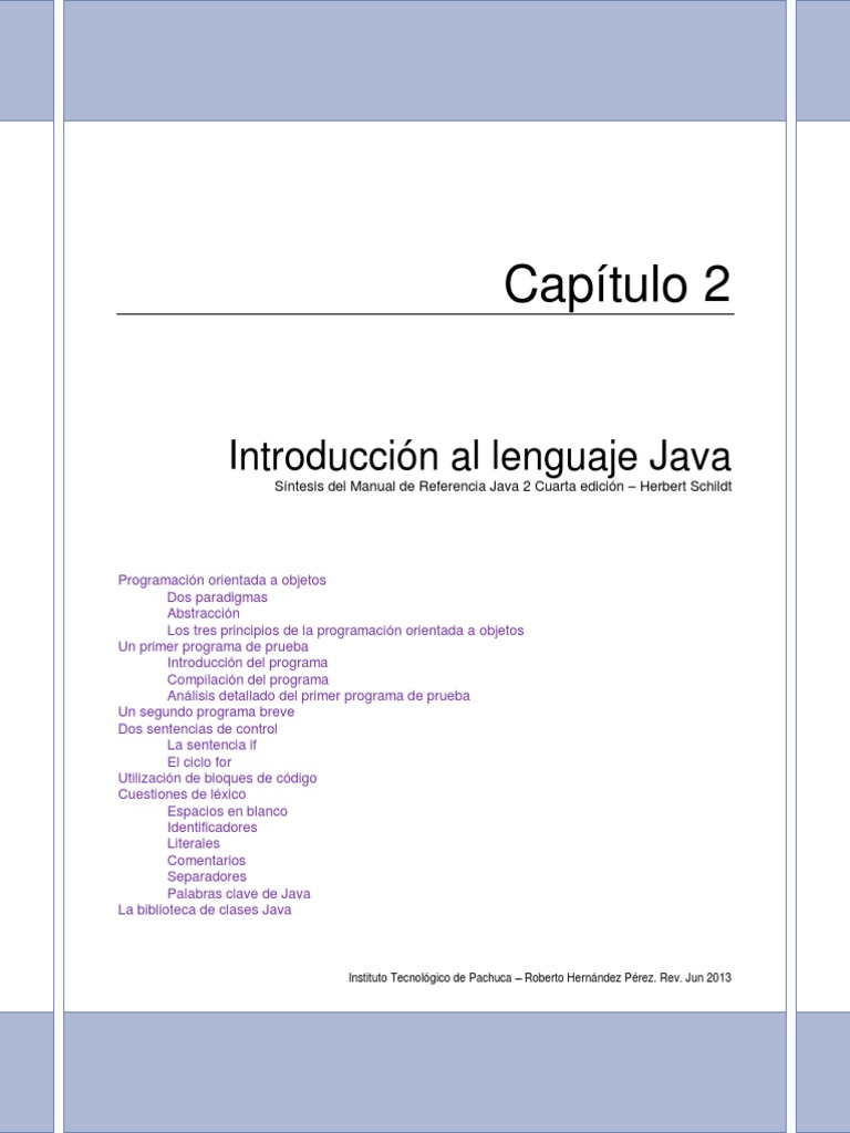 Introducción Al Lenguaje Java Pdf Java Lenguaje De Programación Objeto Informática