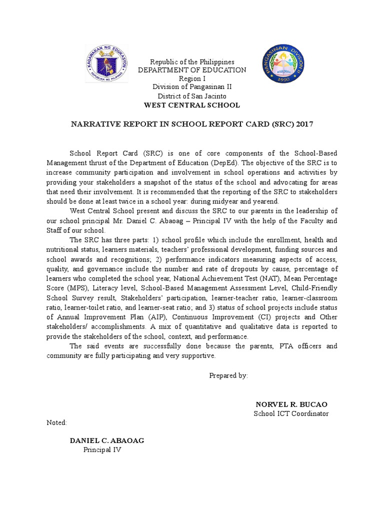 SRC Narrative Report | PDF | Change | Cognition