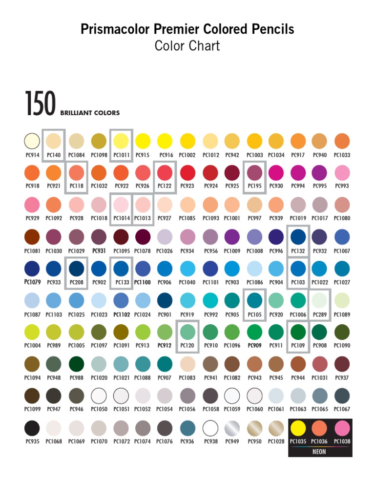 Prismacolor Colored Pencil Color Chart PDF | PDF | Home & Garden ...
