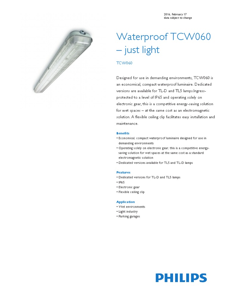 Philips Tcw060 | Download Free PDF | Fluorescent Lamp | Light