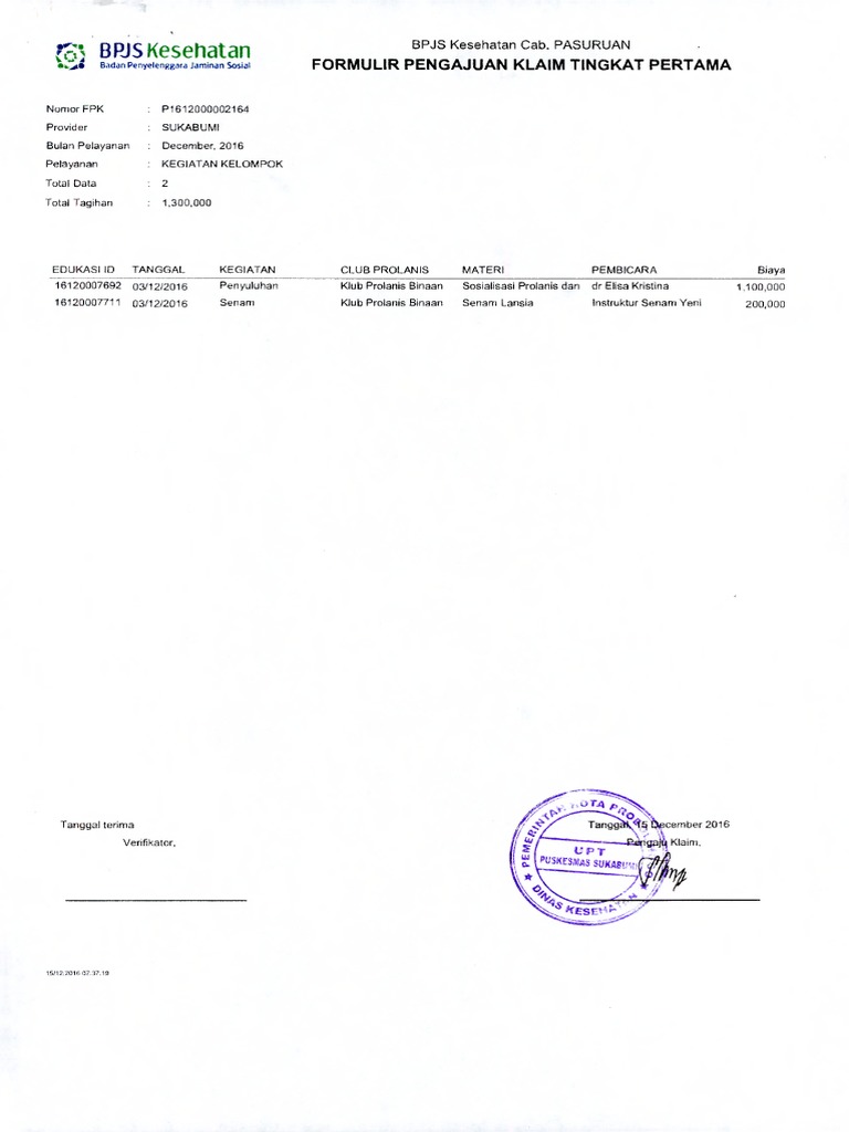 Contoh SPJ Prolanis PDF | PDF