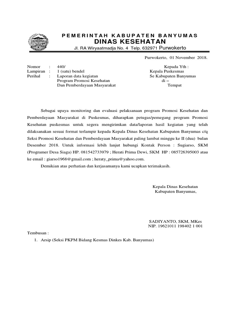 Surat Permintaan Data Strata Desa Siaga Aktif Dan Pemanfaatan Dana Desa ...