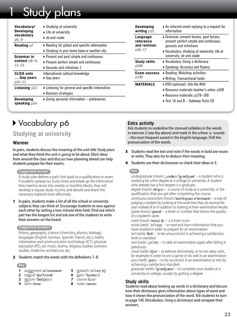 Unit 1 - Gateway b2 TB | PDF | Perfect (Grammar) | Question