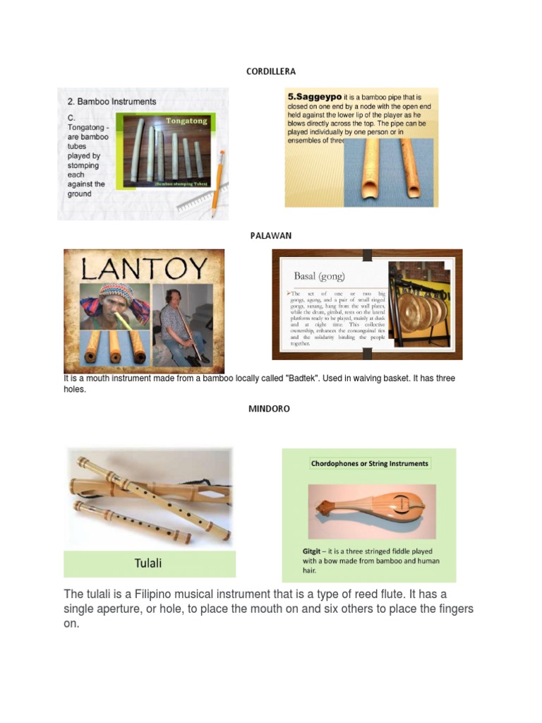 Musical Instrument of Cordillera, Mindoro Palawan | PDF | Poetry