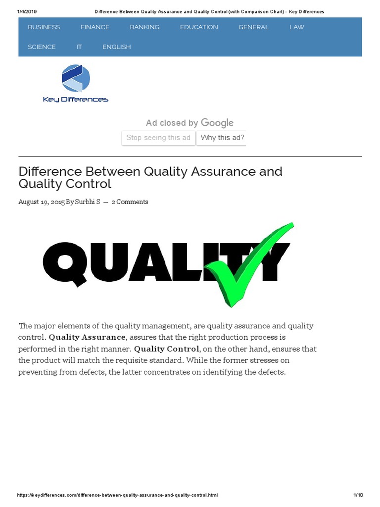 Difference Between Quality Assurance and Quality Control (With ...