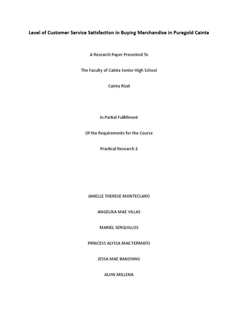 Research (Group7) (2) - 1 | PDF | Survey Methodology | Customer Satisfaction
