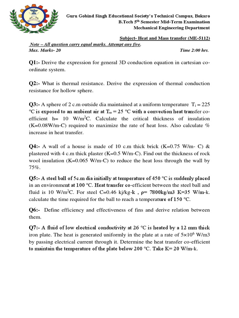 Note - All Question Carry Equal Marks. Attempt Any Five. Max. Marks-20 Time 2:00 Hrs | PDF