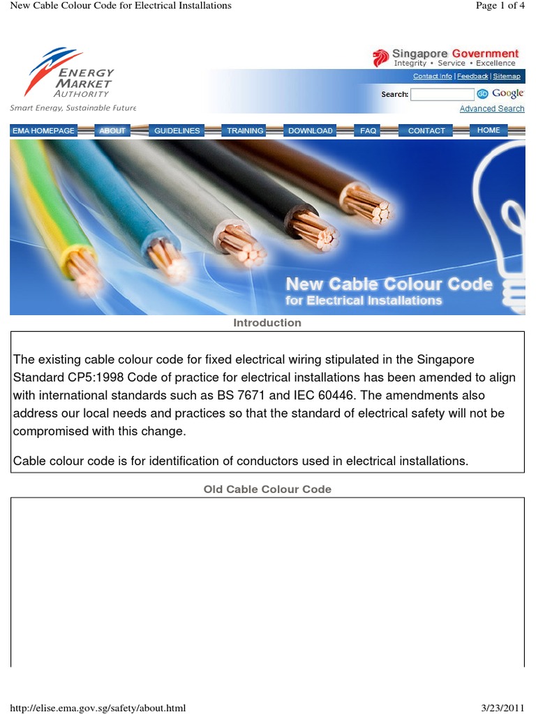 SG Cable Colour Code Changes | PDF | Electrical Wiring | Manufactured Goods