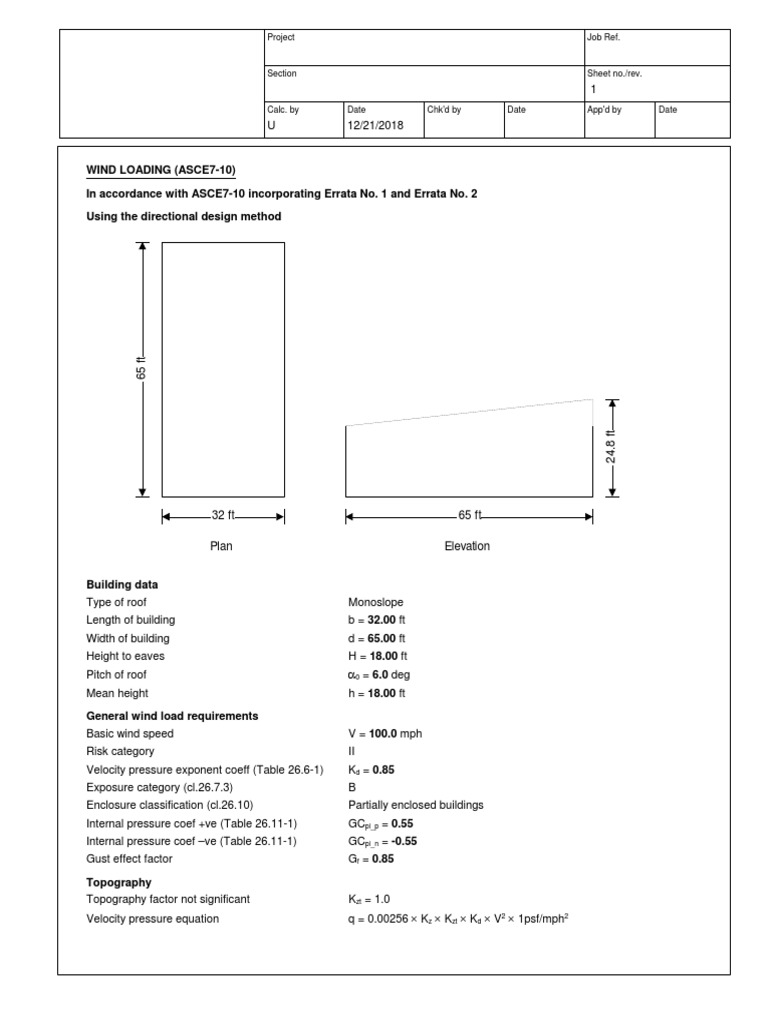 Wind Loading (Asce7-10) in Accordance With ASCE7-10 Incorporating ...