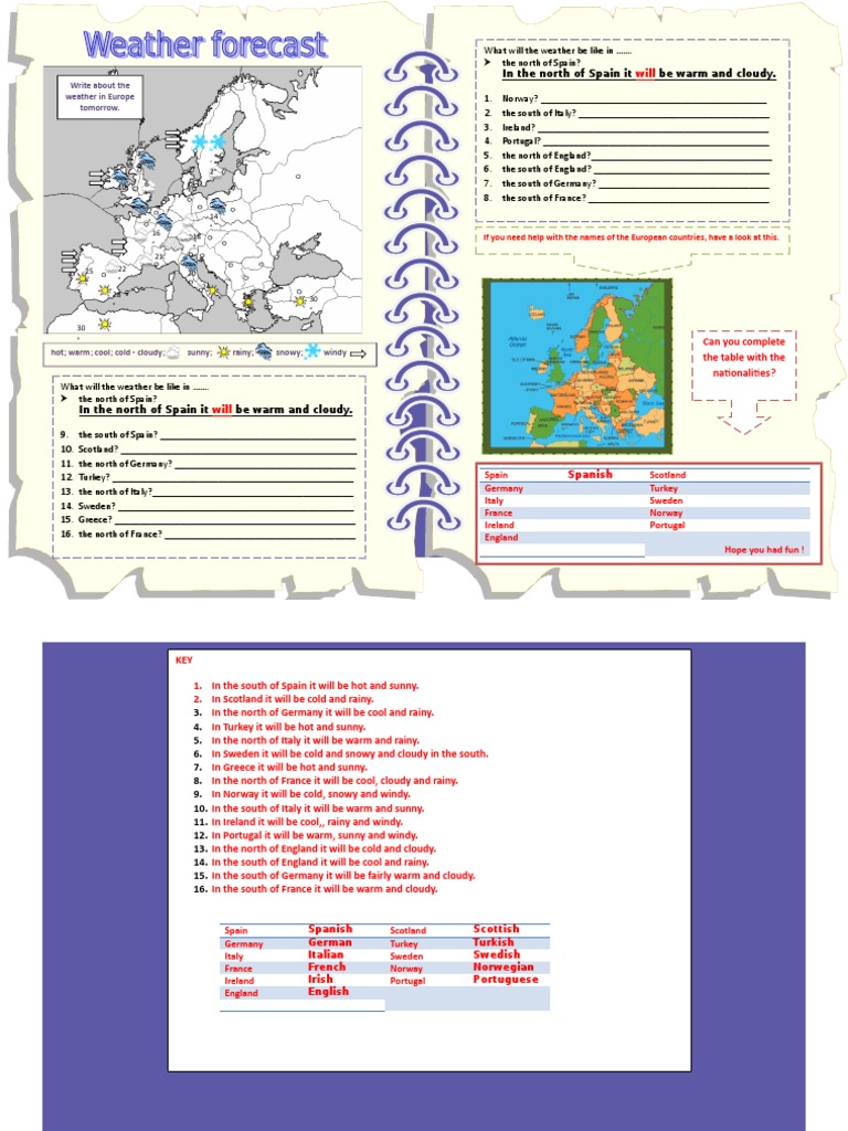 Europe Weather Forecast for Tomorrow | PDF | Europe Travel | Weather