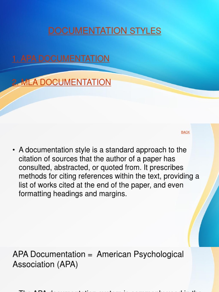 Documentation Styles | PDF | Citation | Apa Style