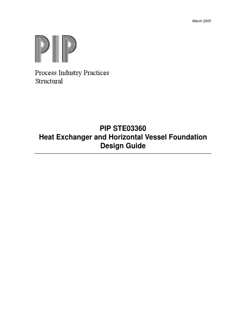 PIP STE03360 Heat Exchanger and Horizontal Vessel Foundation | PDF ...
