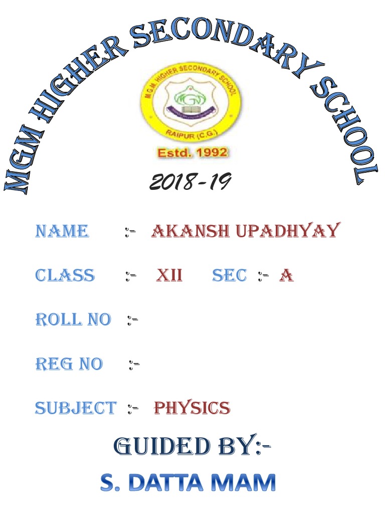 Guided By:-: Name Class SEC Roll No Reg No Subject | PDF