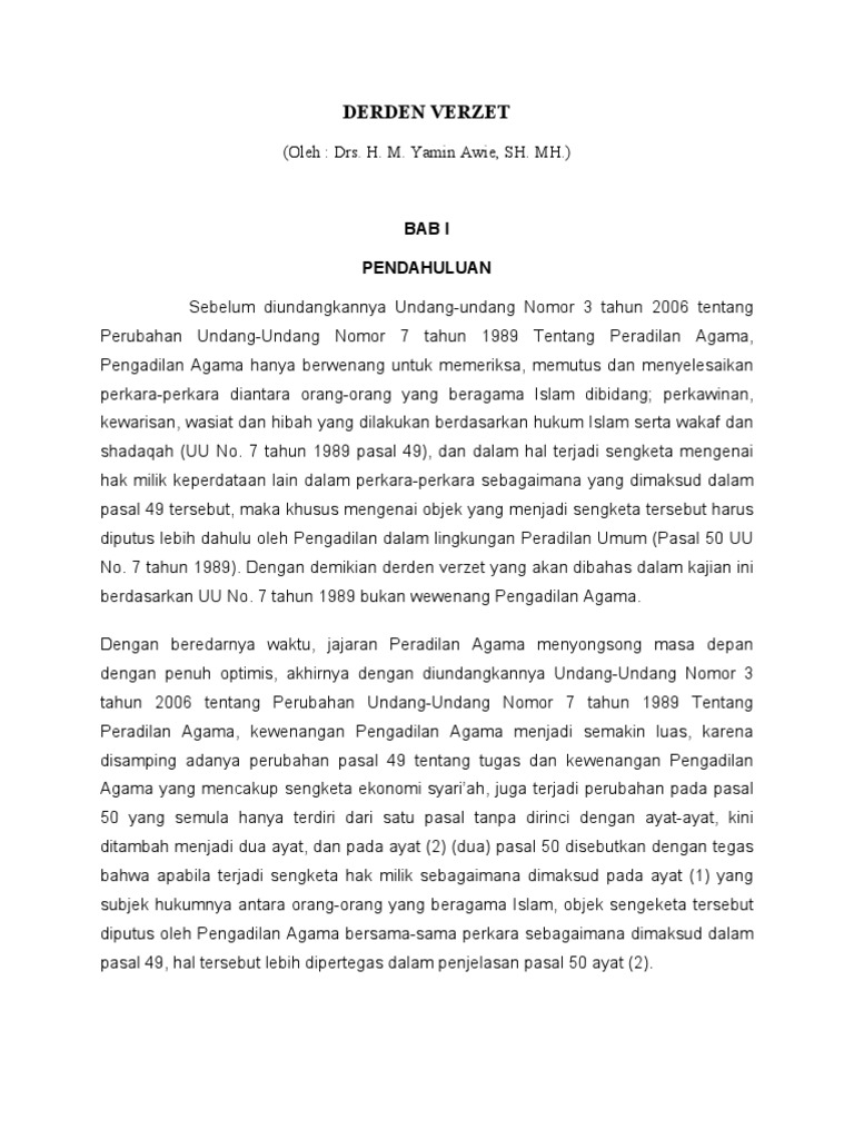 DERETAN HUKUM DERDEN VERZET | PDF