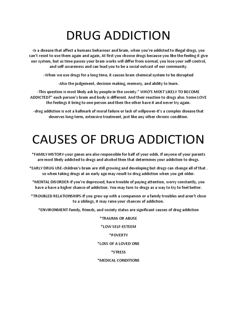 Drug Addiction | PDF | Substance Abuse | Substance Dependence