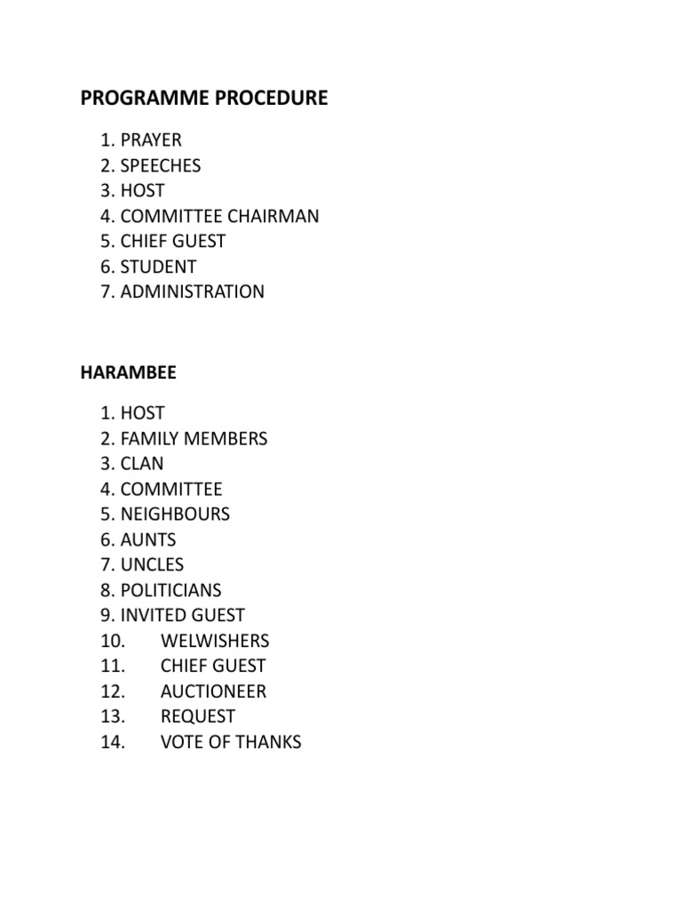 Harambee Programme Structure Guide | PDF