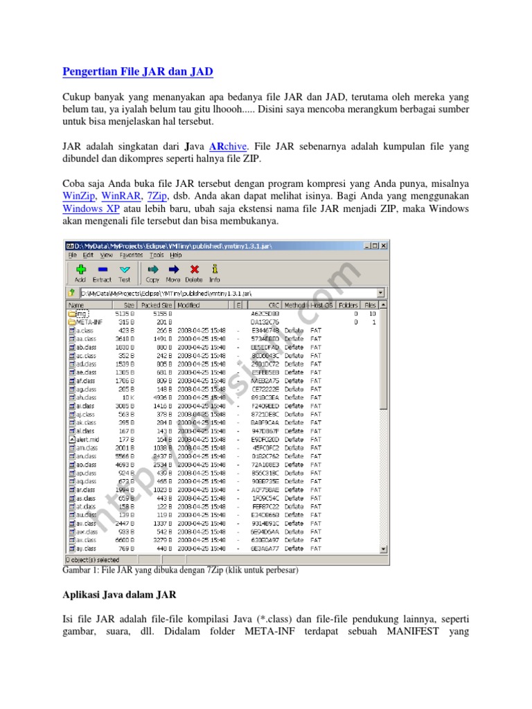 Pengertian File JAR Dan JAD | PDF | Game & Aktivitas | Komputer