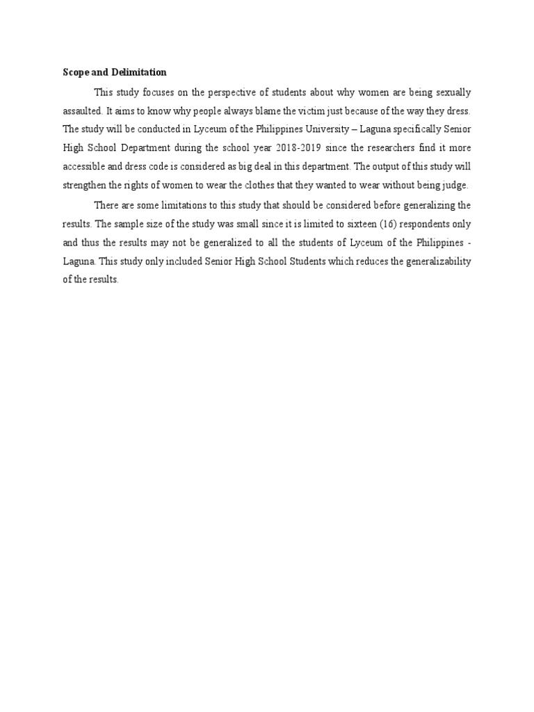 Scope and Limitation | PDF