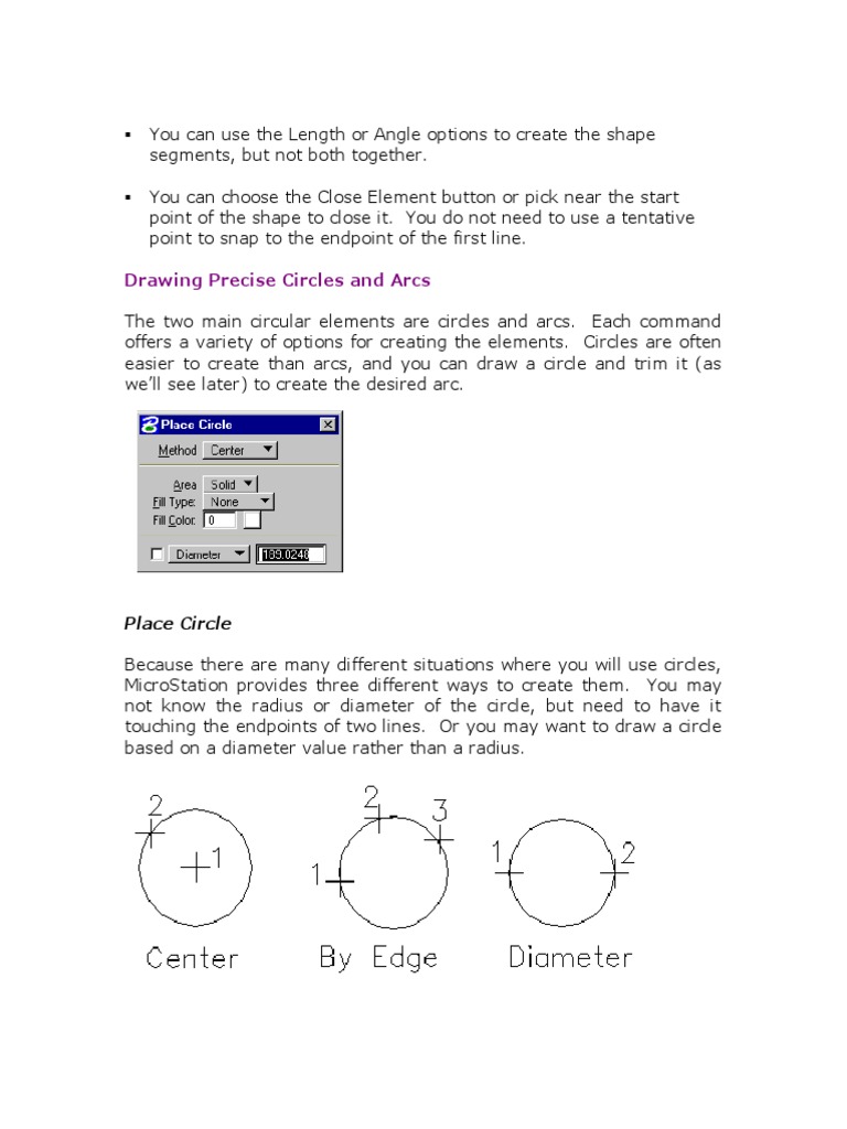Microstation Part 1 | PDF | Circle | Geometry