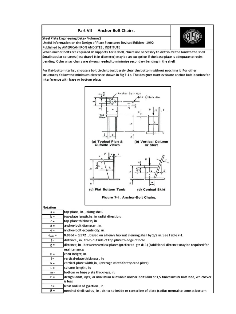 Silletas - Tanques API Metodo AISC | Download Free PDF | Bending | Column