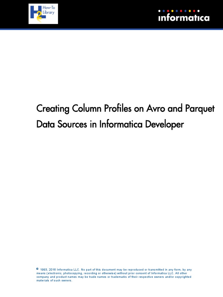 Creating Column Profiles On Avro and Parquet Data Sources in ...