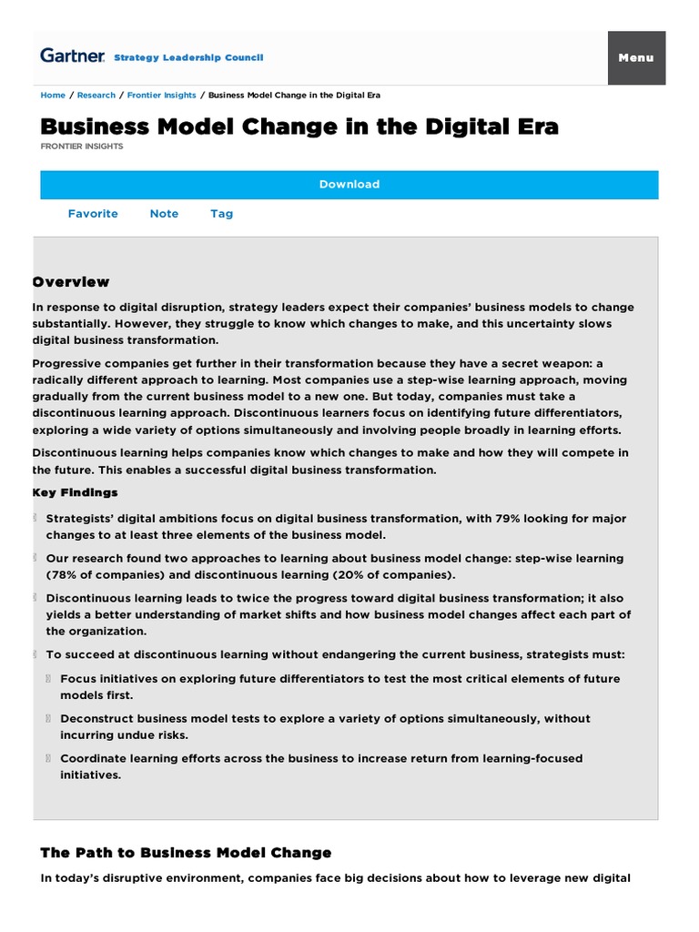 Business Model Change | PDF | Business Model | Strategic Management