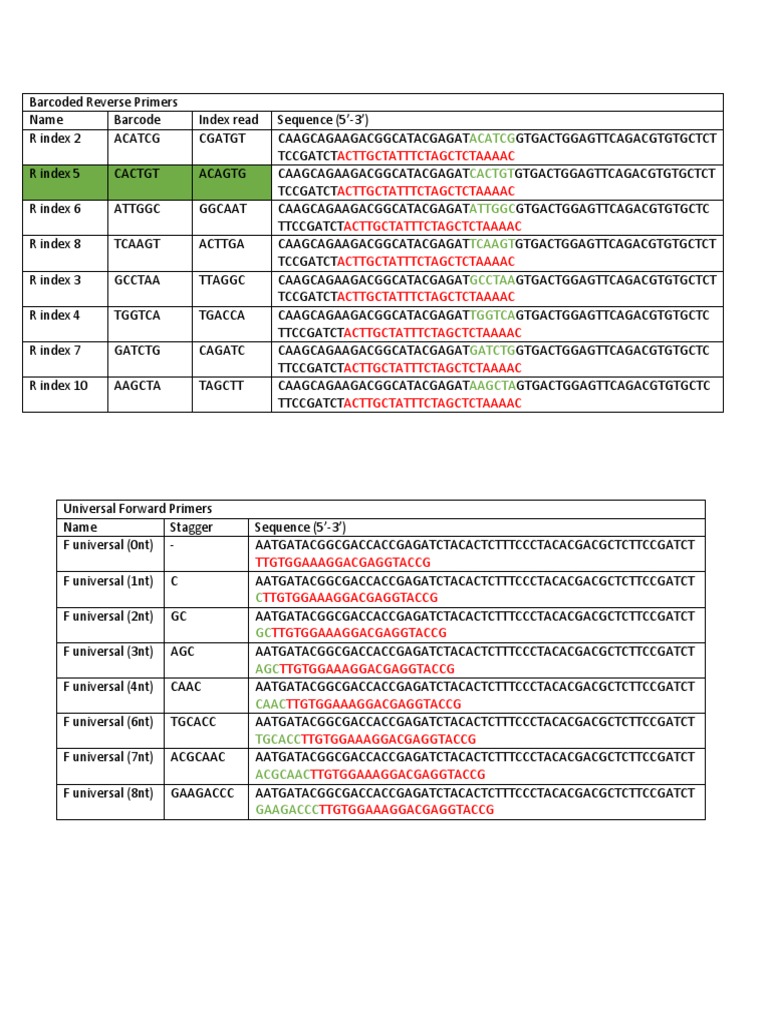 Primers For TKO Library NGS | PDF | Biotechnology | Genetics
