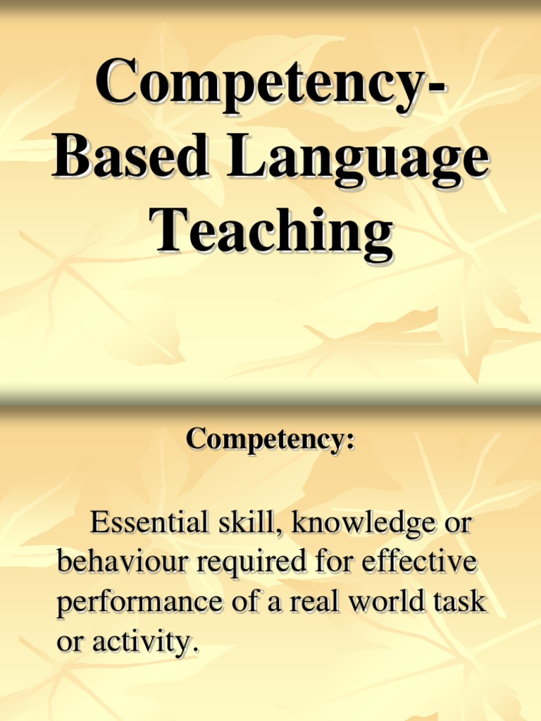 Competency-Based Language Teaching | PDF | Competence (Human Resources ...