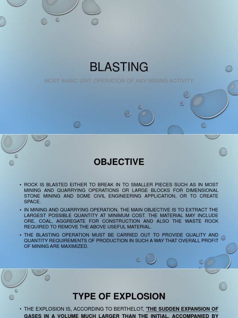 Blasting: Most Basic Unit Operation of Any Mining Activity | PDF ...