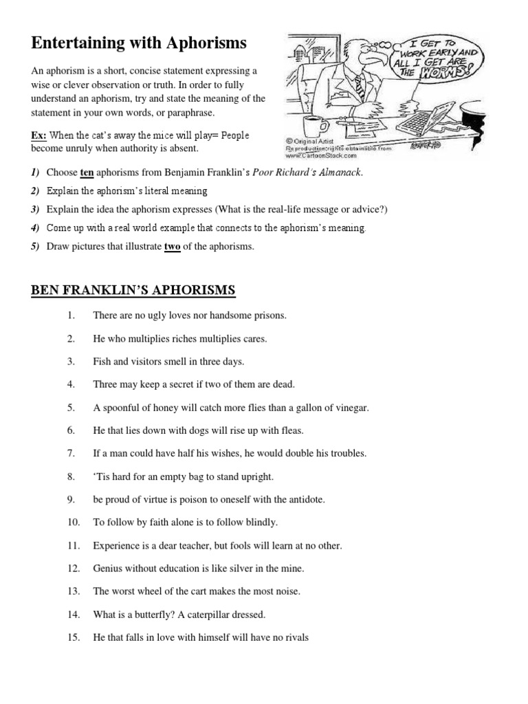 Aphorism Ben Franklin | PDF
