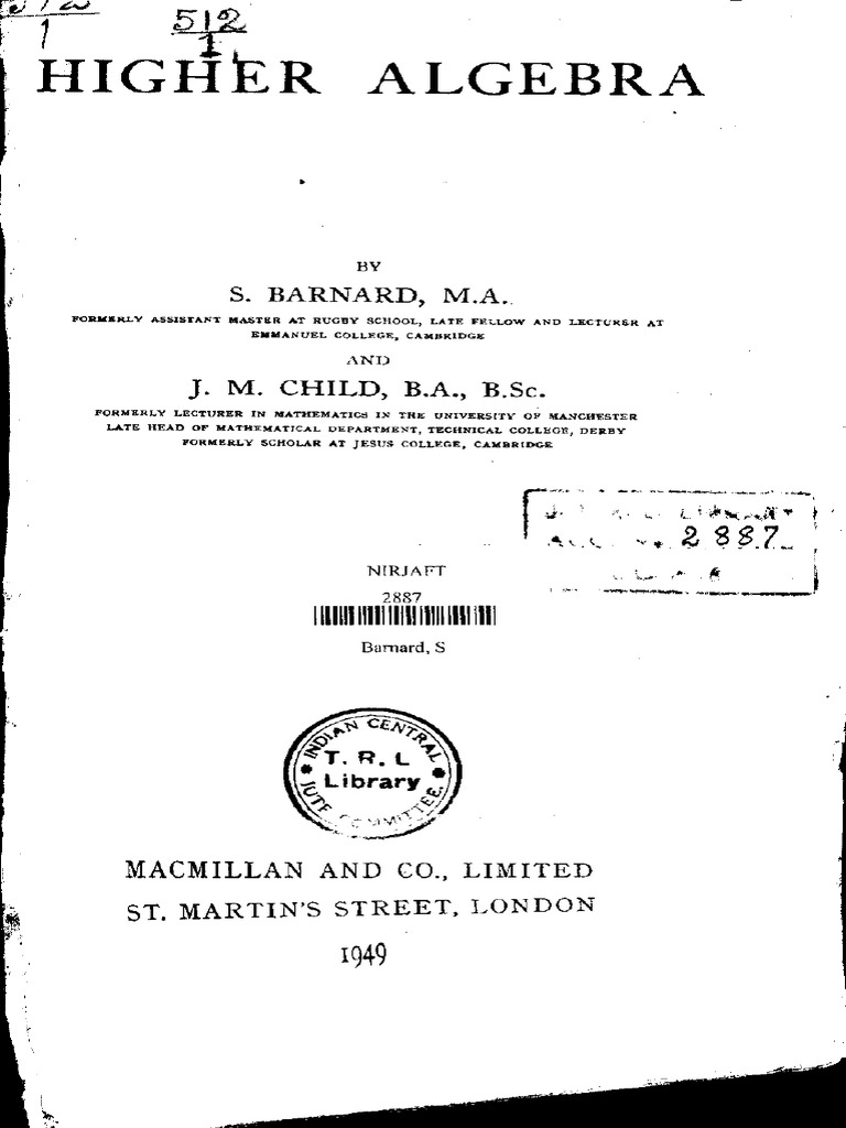 Old English Algebra Textbook | PDF