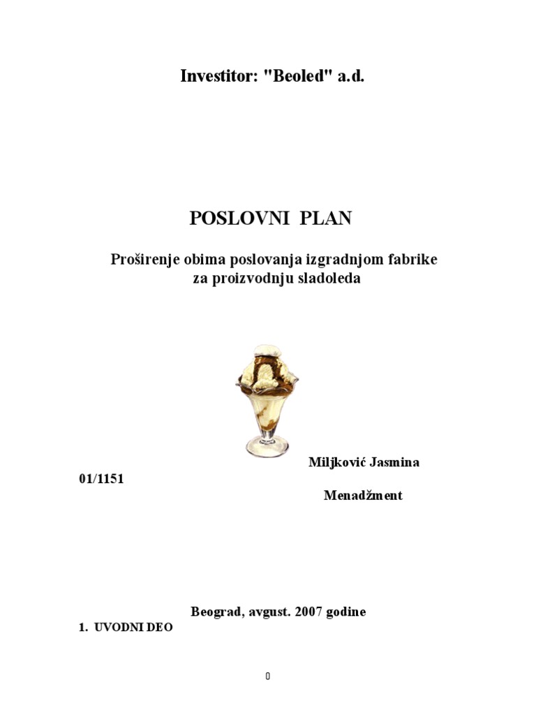 Poslovni Plan | PDF