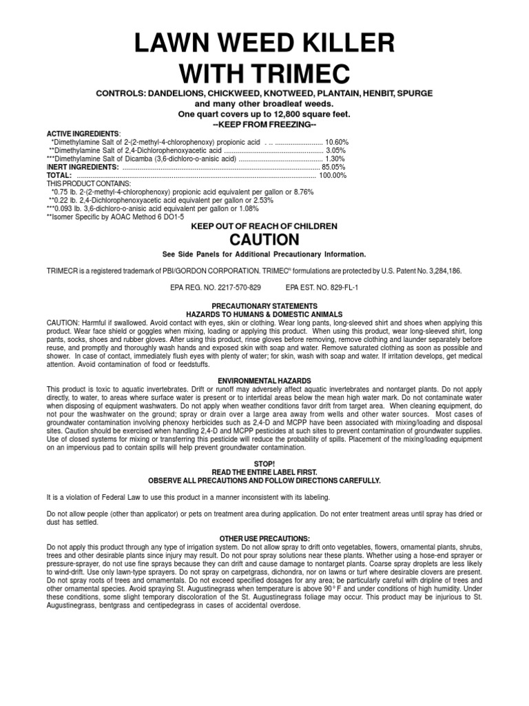 Trimec | PDF | Herbicide | Lawn