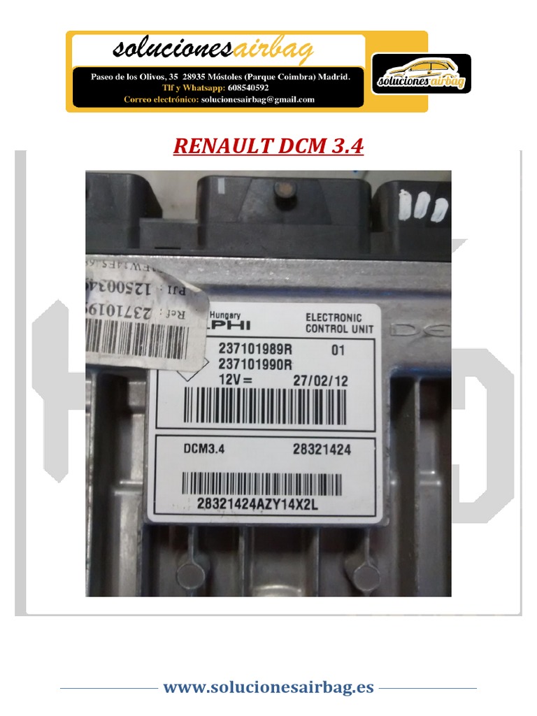 SolucionesAirbag-Renault DCM 3.4 CAN 500 | PDF