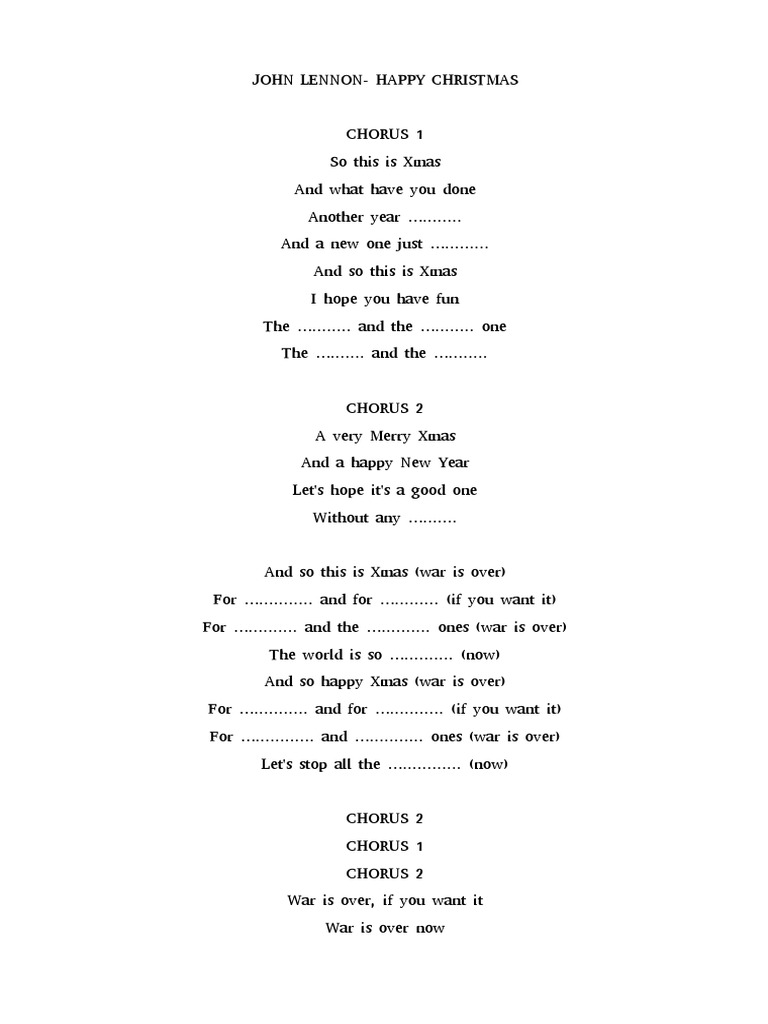 John Lennon Happy Christmas | PDF
